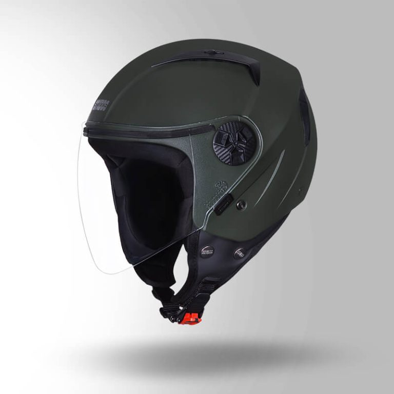 Vogue Eco Open Face Solid Military Green Helmet Online | STUDDS Online ...
