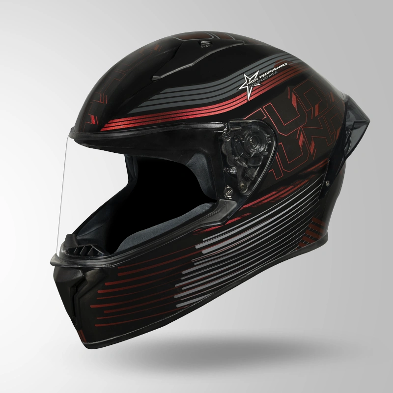 Thunder D11 Black & Lava Red Helmet - Buy Online | STUDDS